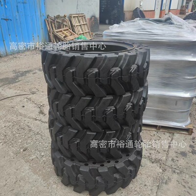 登高车实心轮胎10-16.512-16.5滑移式实心胎33x12-20可配钢圈