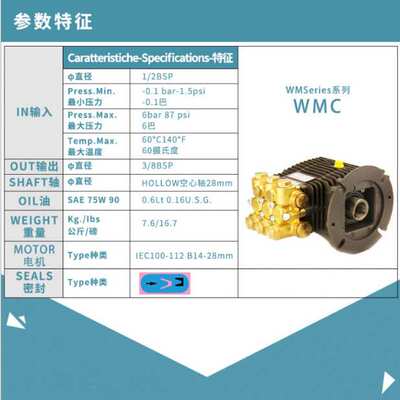 WMC1317 1515意大利博托里尼贝托里尼BERTOLINI高压柱塞水泵