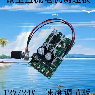 调高速直马达流12VM 低速慢速小W速度电机控制板微型P24V调速器速