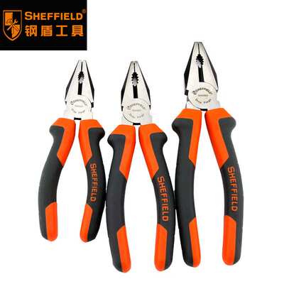 钢盾 SHEFFIELD S045001-S045003 老虎钳双色柄钢丝钳6寸7寸8寸