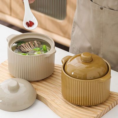 陶瓷隔水炖盅家用带盖蒸蛋碗蒸蛋羹专用瓦罐一人汤煲汤小炖