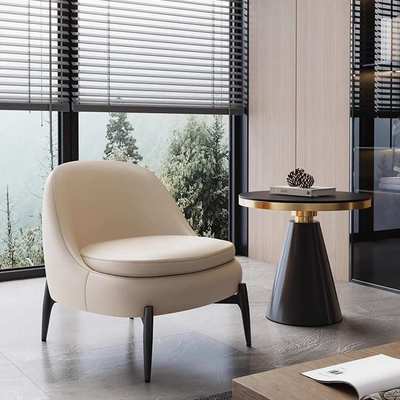 北欧单人沙发椅轻奢客厅单人椅休闲椅设计师会客接待沙发洽谈桌椅