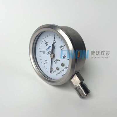 供应 上海压力表60mm径向0-10000psi 不锈钢压力表 YTF-60H/Y60