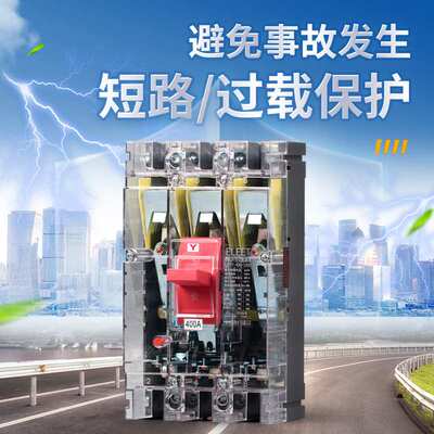 DZ20Y-225/3300塑壳断路器380V三相三线空气开关透明外壳400A630A