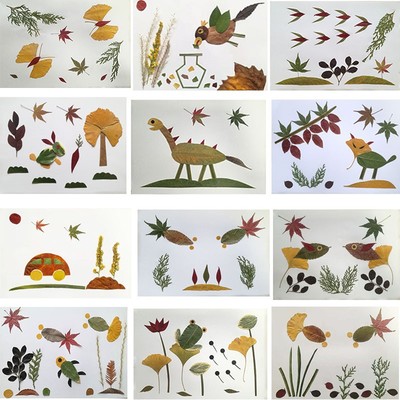 树叶手工贴画成品小学生幼儿园儿童diy材料包真创意秋天植物标本