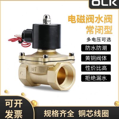 25常闭1-2W电磁水阀全铜206分阀0寸16开关2015--自来水管25002W2W