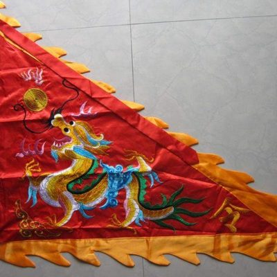 龙旗三角旗进香旗经旗佛旗令旗三角旗五营旗双面绣龙旗彩旗1.2米