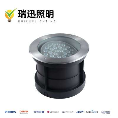 6W9W12W24W36W户外防水LED外部可调角度地埋灯广场公园圆形埋地灯