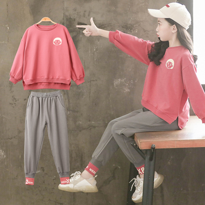 女童秋装套装8儿童装洋气网红卫衣秋冬9大童运动10女孩13衣服12岁