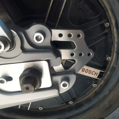 自制不锈钢挡泥板支架适用于九号e125/200p平叉左边安装可调挡泥