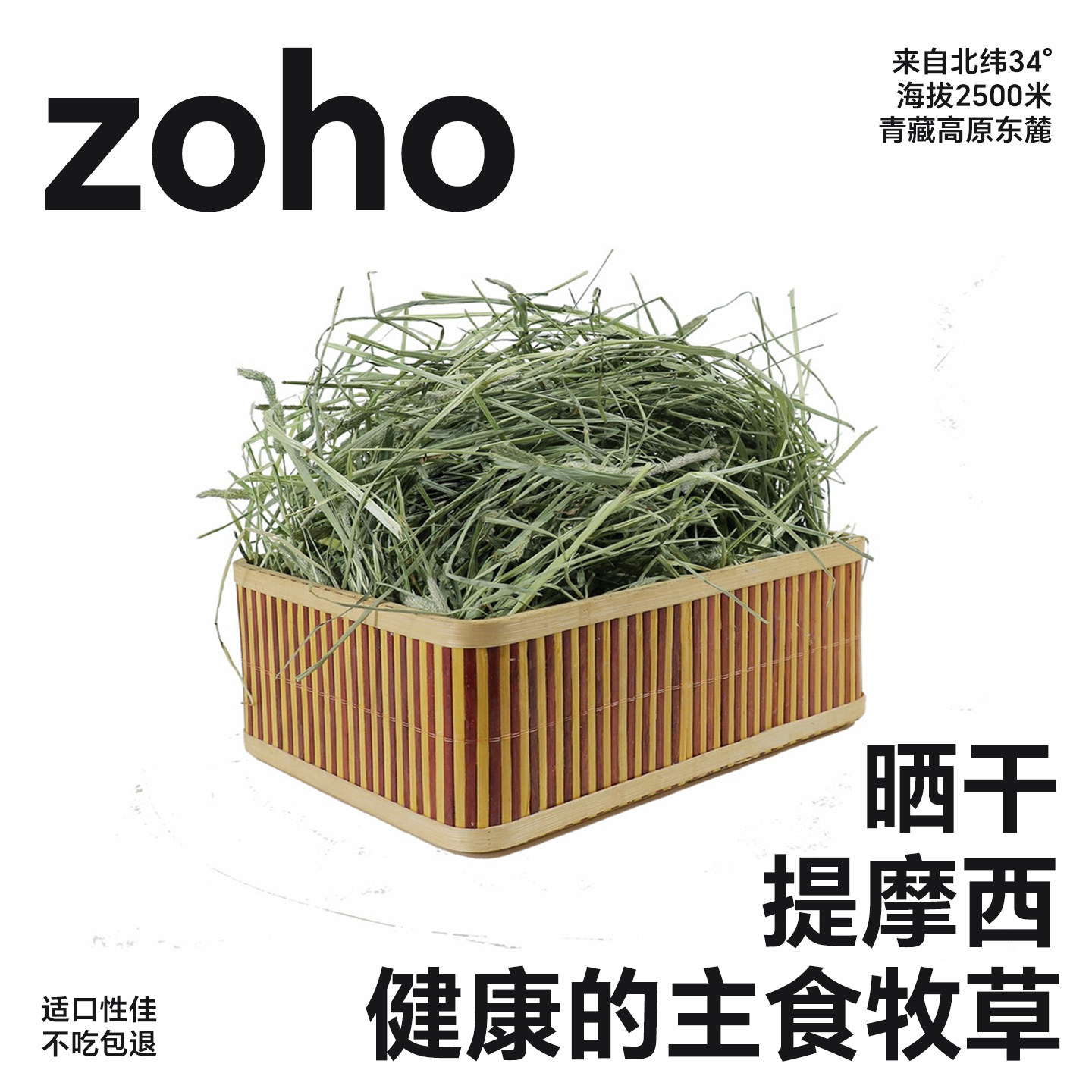 zoho晒干提摩西草龙猫荷兰猪兔兔干草宠物兔子主食专用高原牧草