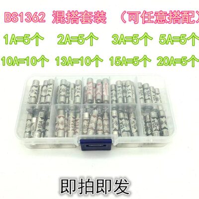 英式 BS1362 3A 5A 10A 13A 15A 灌沙防暴插头陶瓷保险丝管6x25mm