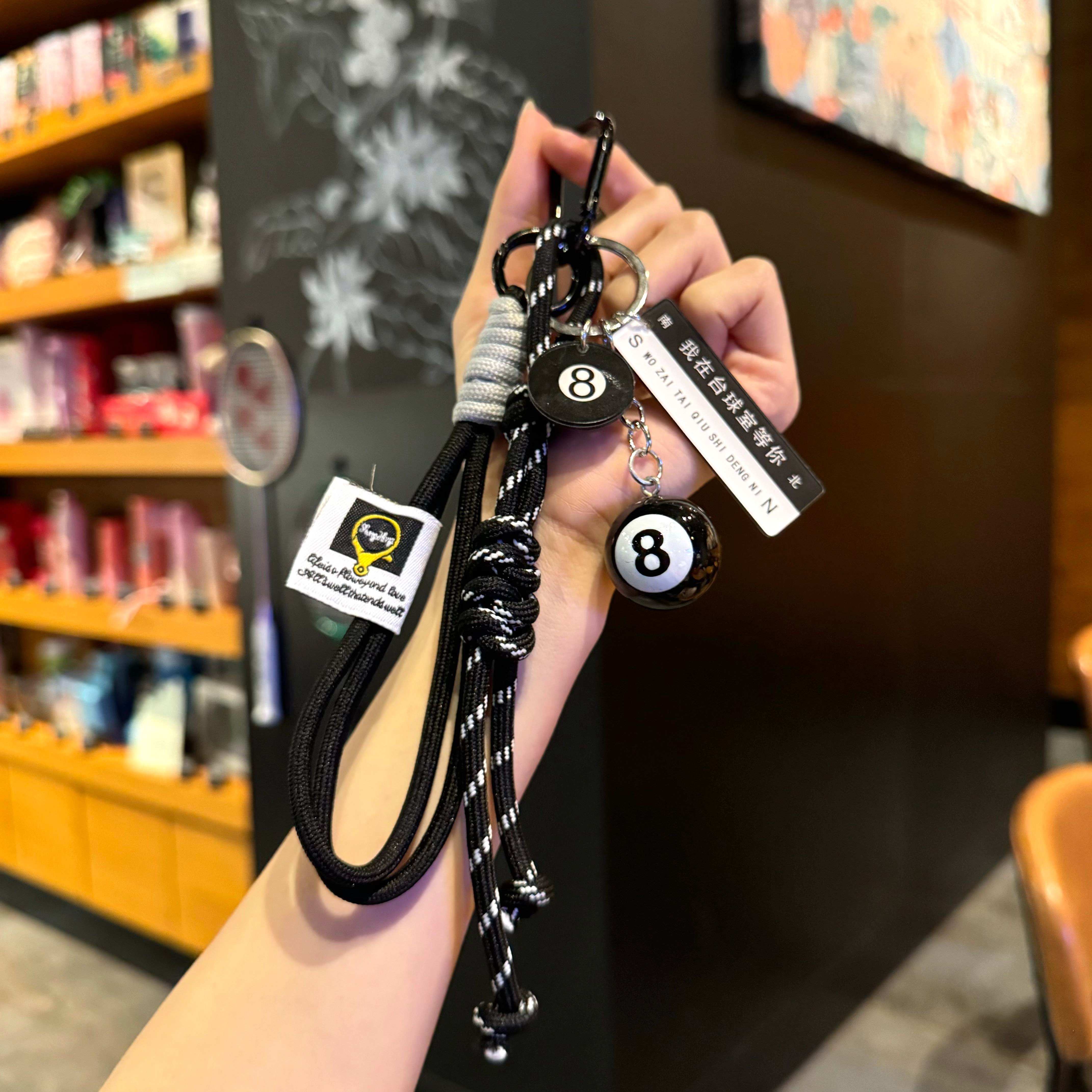 台球钥匙扣创意情侣包包挂饰送同事朋友dz logo小礼物台球小挂件