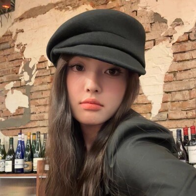 闪电小狗黑色羊毛呢报童帽