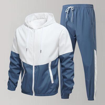 Men's casual sports set spring and autumn hooded jacket and