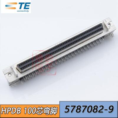 原装TE/AMP SCSI 100P连接器 DB型100芯弯脚100针母座 5787082-9