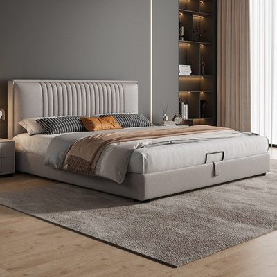 法式主卧大床高端大气科技布艺床双人轻奢现代简约网红落地床家用