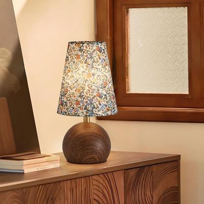 客厅台灯高级复古小灯实木卧室高颜值小夜灯中古风床头氛围灯521L