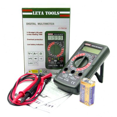 勒塔 3 1/2防护型数字万用表 数显防烧 掌上型多用表LT-TN720