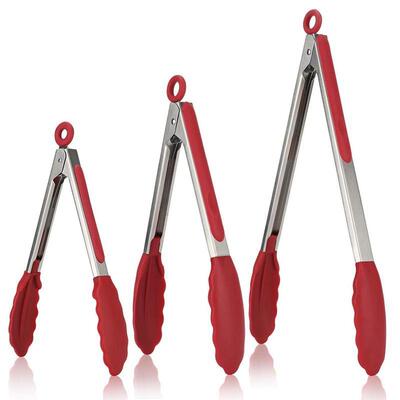 Silicone Kitchen Tongs Set 3 Counts Non stick Silicone