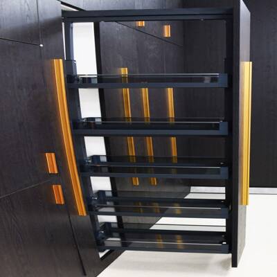 410510高深拉篮挂篮窄小空间多层式钢化玻璃拉篮冰箱旁搭配