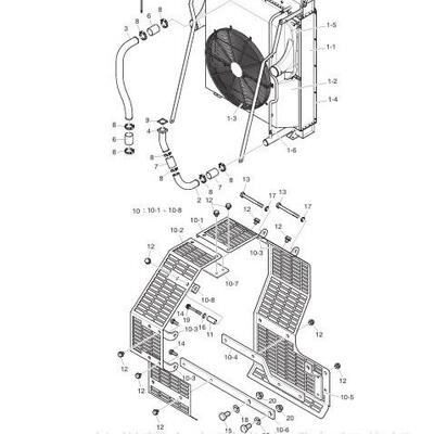 101569-00165散热器护罩P222FE斗山