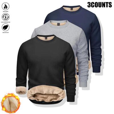 3COUNTS Men's Heavyweight Crew Neck Sweatshirt Autumn