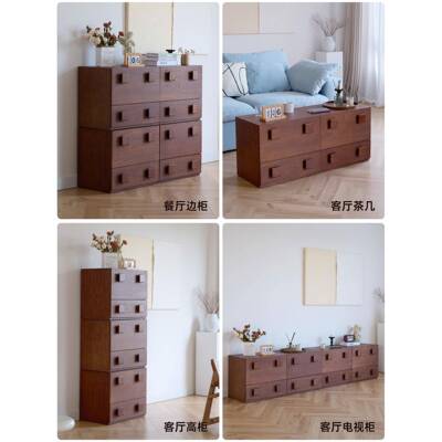 POZON朴琢/卡门柜中古风实木电视柜储物柜床头柜餐边柜组合复古风