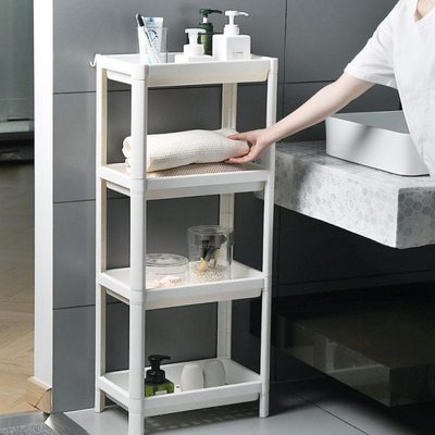浴室置物架子卫生间脸盆洗漱台厕所塑料储物收纳洗脸三角落地盆架