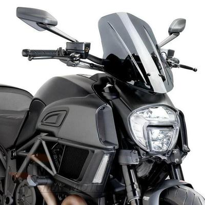 适用杜卡迪大魔鬼Diavel 1260 改装前挡风玻璃导流罩车头加高挡风