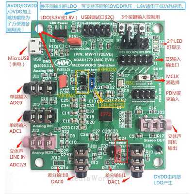 ADAU1772/1777开发板 MIC测试板 PDM转I2S