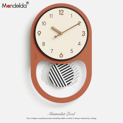 Mandelda创意钟表挂钟客厅免打孔表挂墙2023新款简约墙面装饰时钟