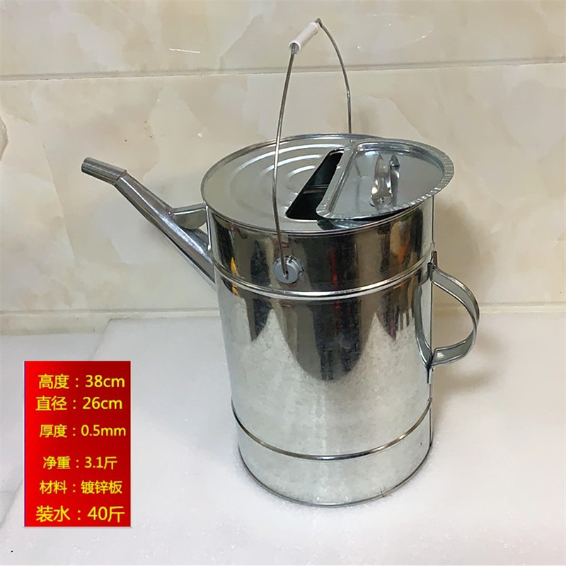 新款长嘴带盖加油桶10升1汽桶20升5油升备用油箱白铁加油壶铁油桶