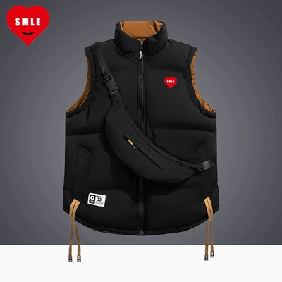 户外双面穿保暖挎包马甲情侣