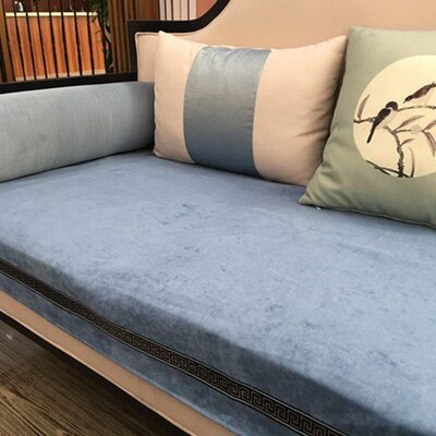 皮布艺四季新古典防滑沙发巾 新中式纯色 现代简约沙发垫子定制