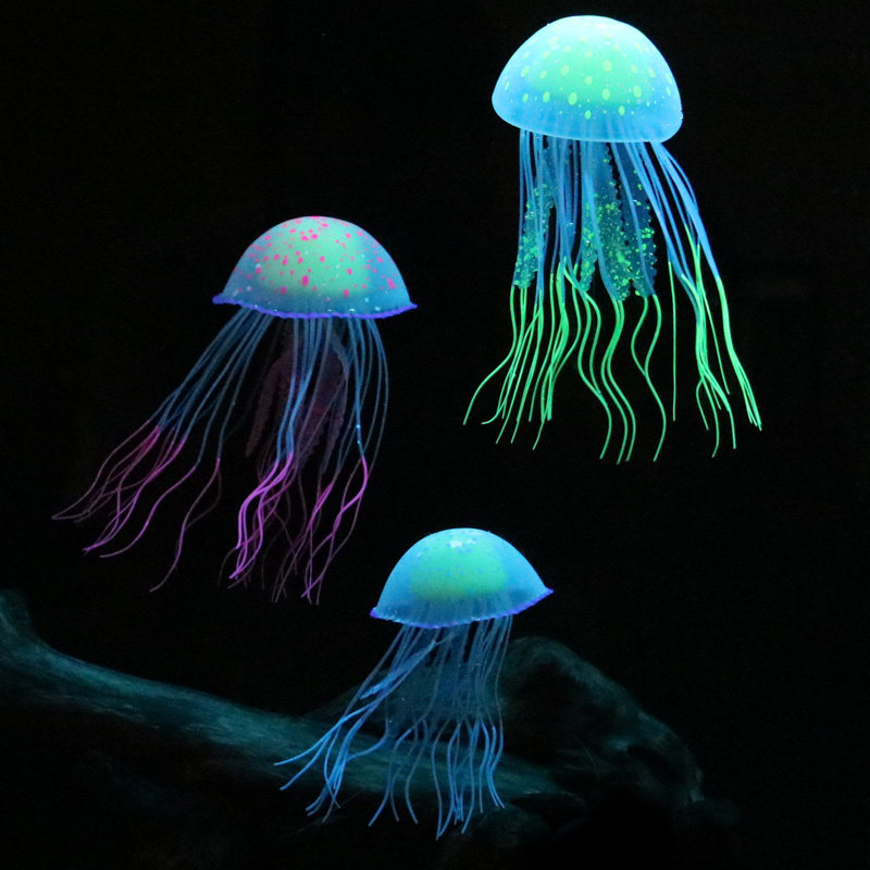 仿真水母海葵太品花鱼缸装饰阳软体摆件水族箱造景假水母珊瑚硅胶