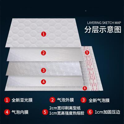 封加厚亚哑光气泡膜袋复合气泡信VIM袋物流包装打包服装泡沫快递