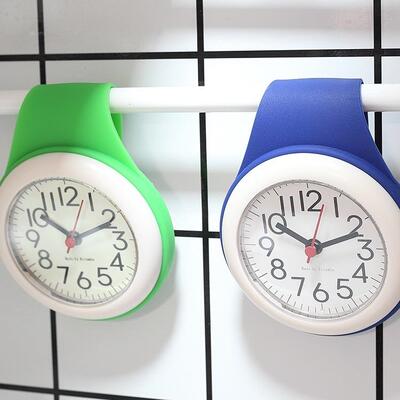 夜光厨用表min小F96M9555i房挂钟浴室防水吸盘挂时钟静音墙小钟