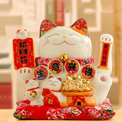 新hf-11店开业招猫送贺财礼电动摇手前台银台号发财猫陶瓷摆大件
