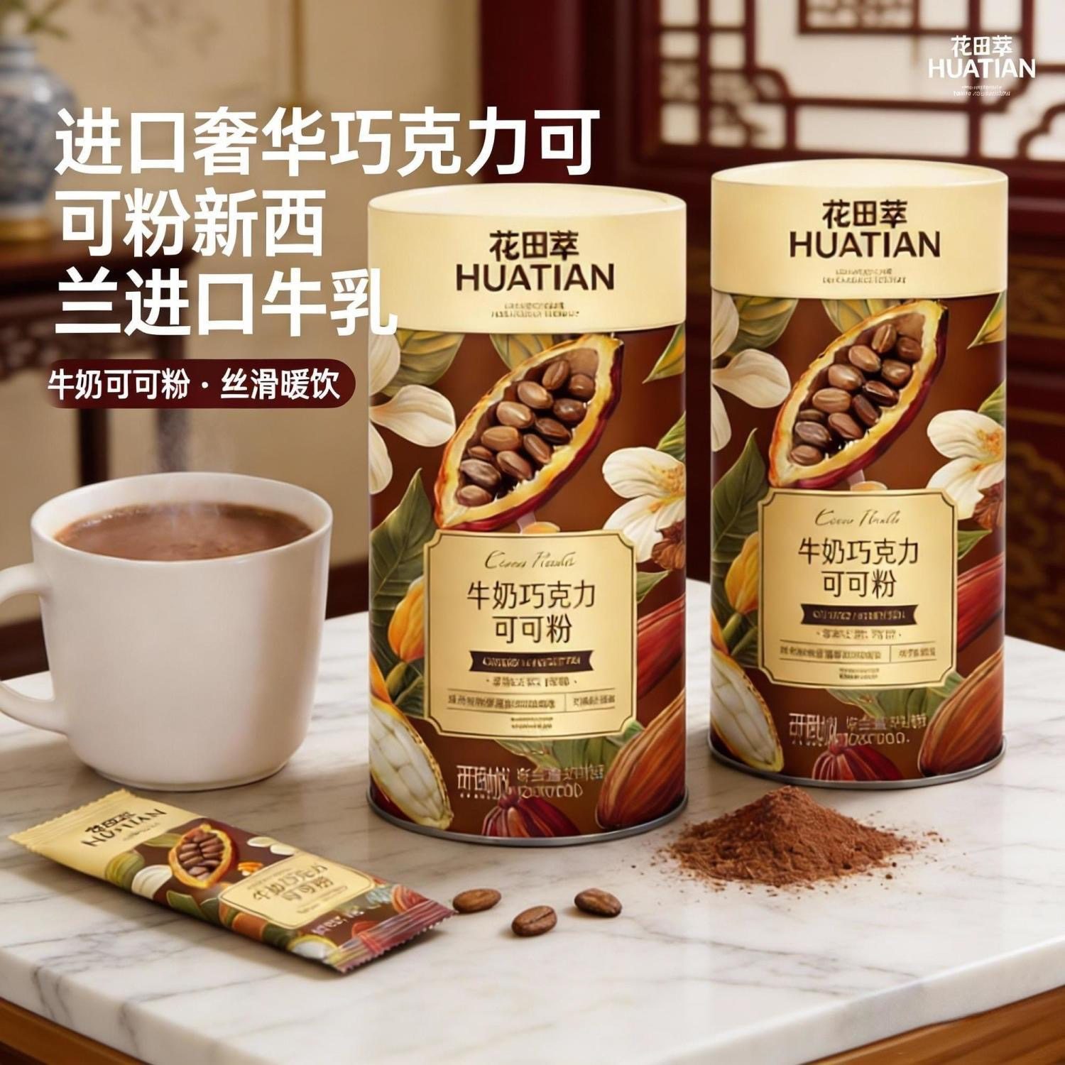 【新品】花田萃热可可CoCo牛奶巧克力可可粉冲饮热巧克力冲泡饮品