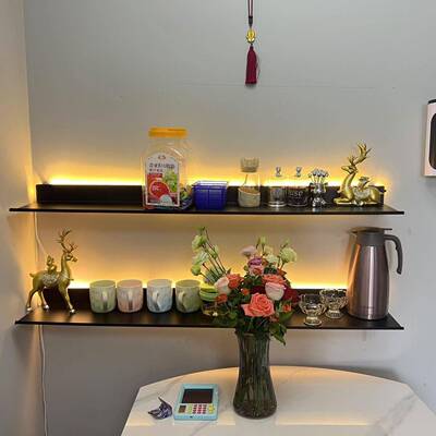 发光置CKZ物书架关洗手台客厅卧室房墙约上展示架壁玄挂式书架简