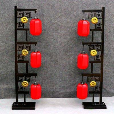 中国风婚庆风道具汉唐仿古铁式宫灯三联灯笼新中NJP婚礼路引艺屏