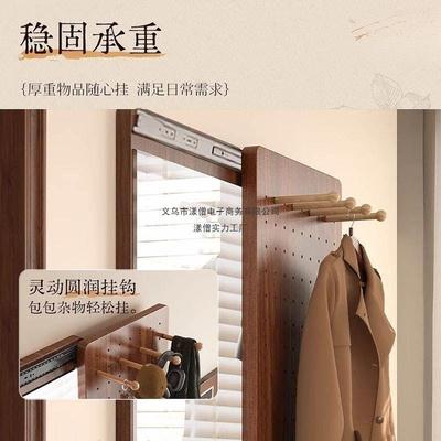 IJN洞板洞衣隐形穿闭衣镜隐藏式推拉全身镜子家用可关挂墙玄关试