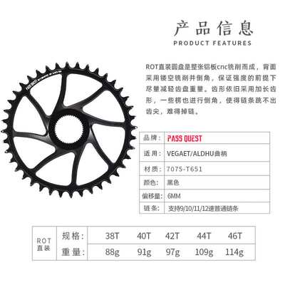 PASS QUEST 6mm Rotor曲柄 直装正负齿单盘Vegast Aldhu