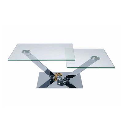 Astrolab北欧经典设计师不锈钢玻璃方形茶几意式旋转式机械茶几