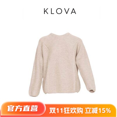 【KLOVA】冬季毛衫 撞色条纹圆领针织衫 HY8623(UN)J