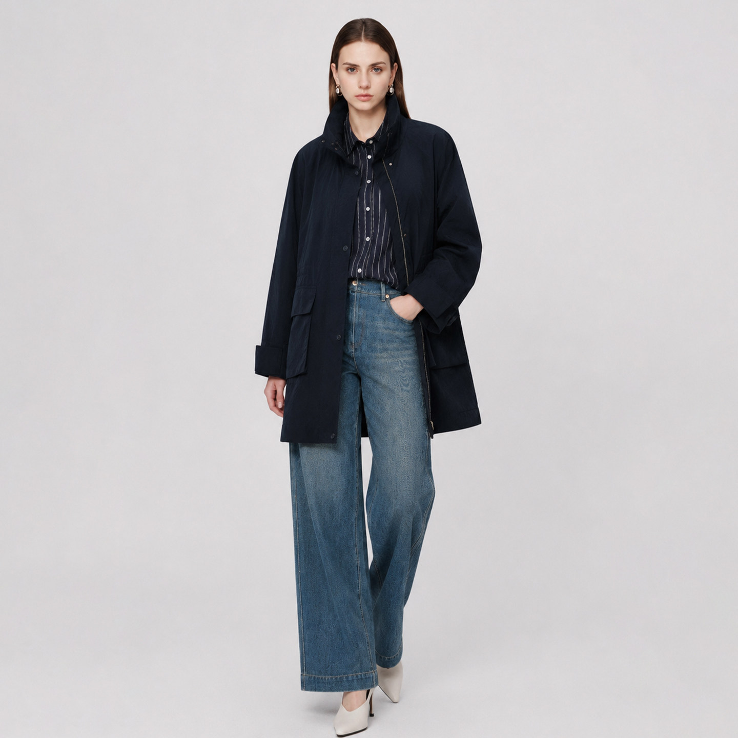 【专柜同款】26秋新品深海蓝中长女士风衣FW7312(UN)