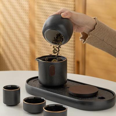 旅一行茶具套装27325商便携式户外露营泡茶喝茶客杯壶三杯快务公