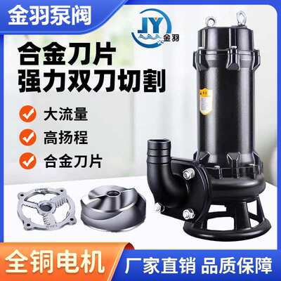 200JYWQ250-11-15自动搅匀无堵塞潜水排污泵河塘鱼池工地清淤