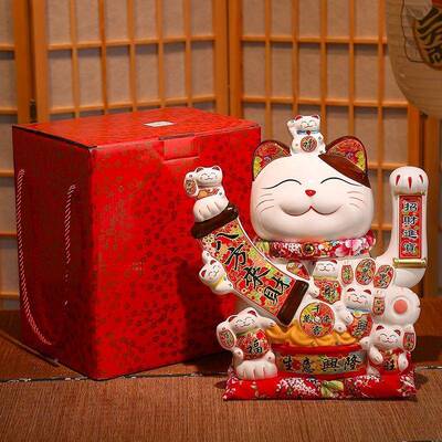 招猫自动招手摇手财新款2024摆件GGB客厅新铺前台生意店兴隆做发